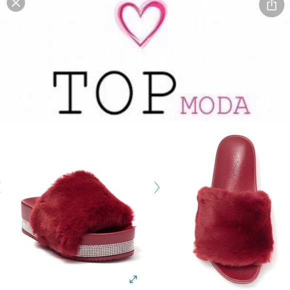 TOP Moda | Shoes | Top Moda Platform Crystal Embellished Burgundy ...